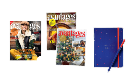 Abonnement magazine Avantages : beauté, bien être, santé, cuisine.
